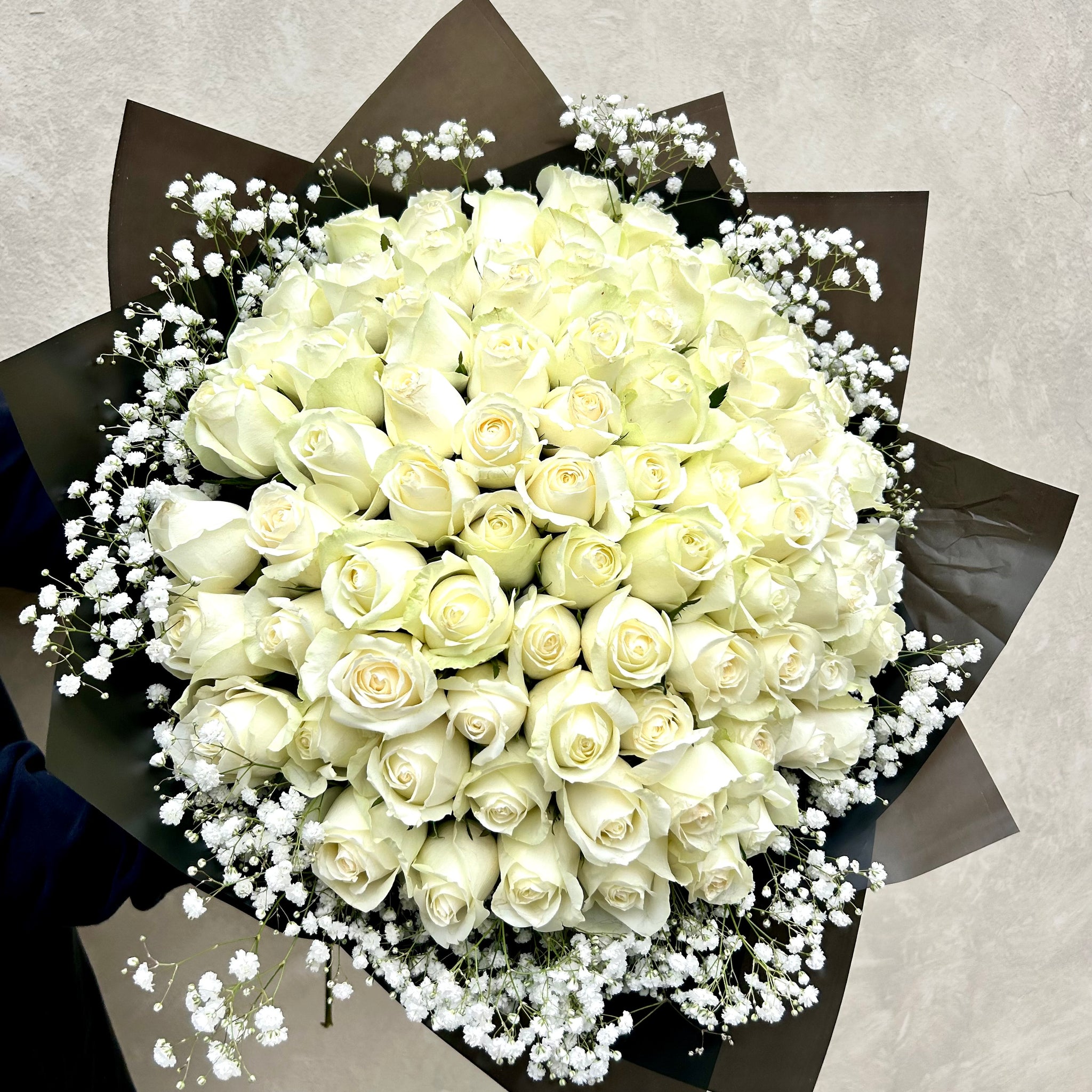 White Roses & Gyps Bouquet